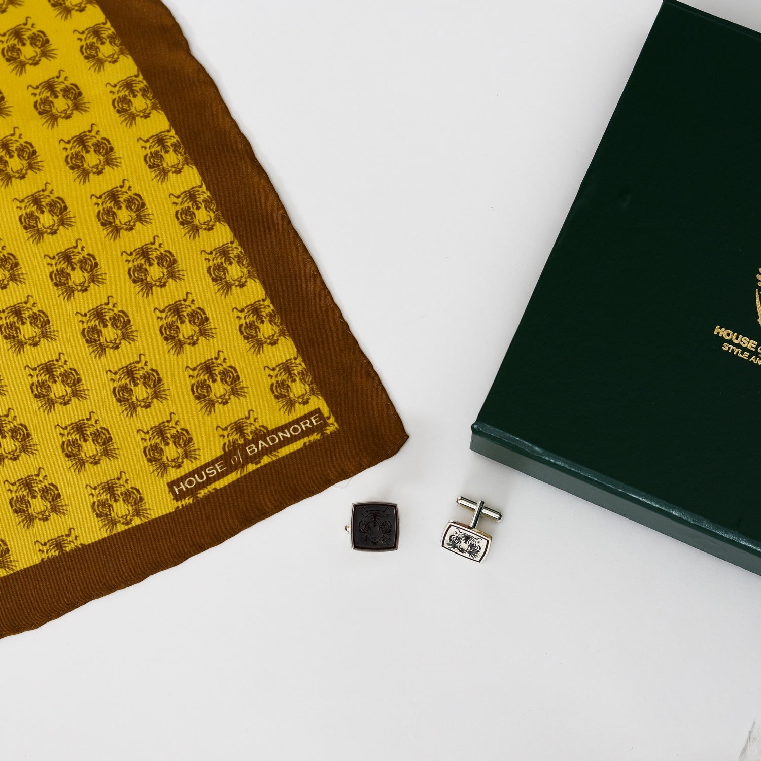 Tiger Pocket Square & Cufflinks Set – House of Badnore