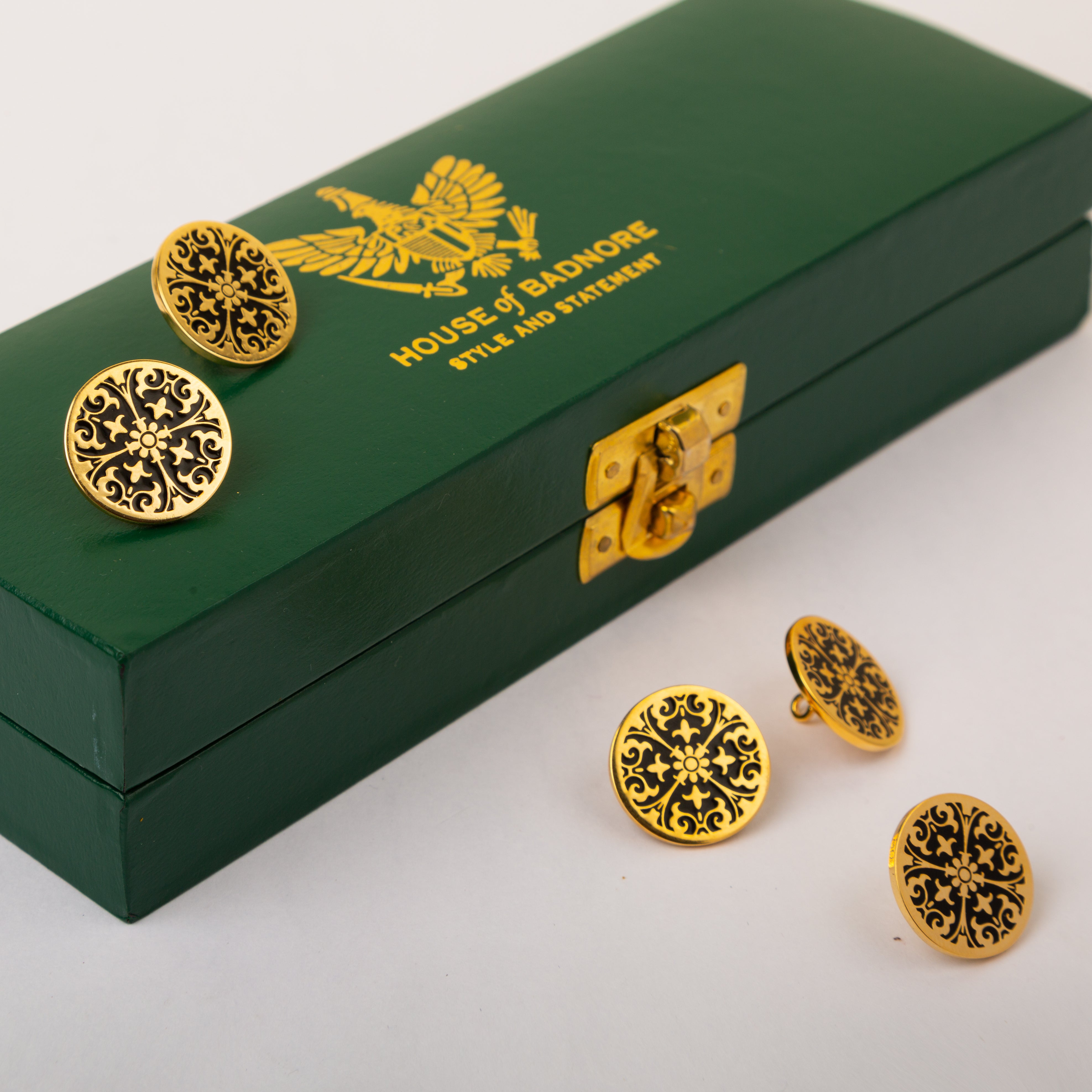 Eden Bandhgala Buttons (Black) by House of Badnore